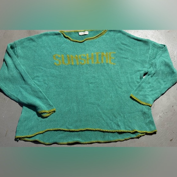 NATURAL LIFE | Sweaters | Natural Life Teal And Yellow Sunshine Sweater ...